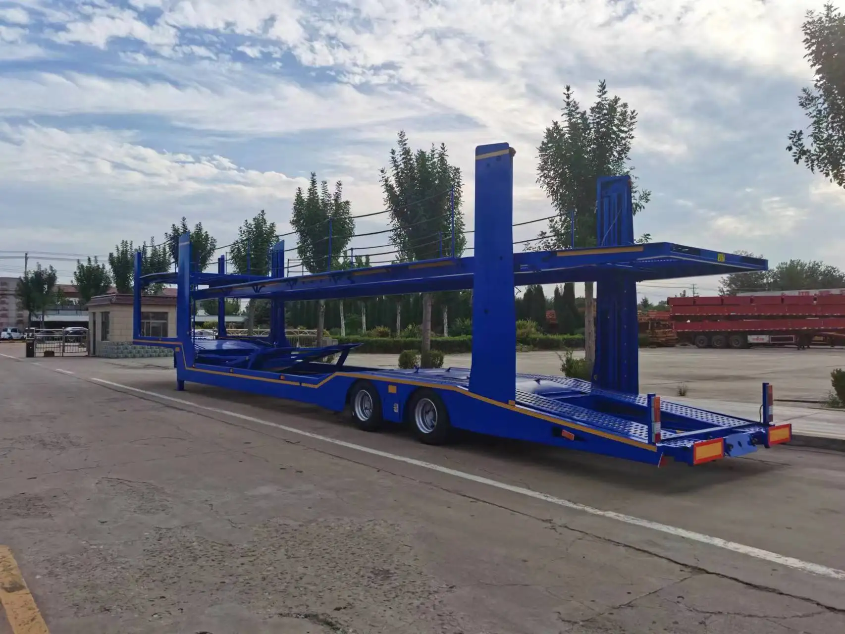 6 Cars Double-deck Car Carrier Truck Trailer Made Of Steel Flatbed Semi ...