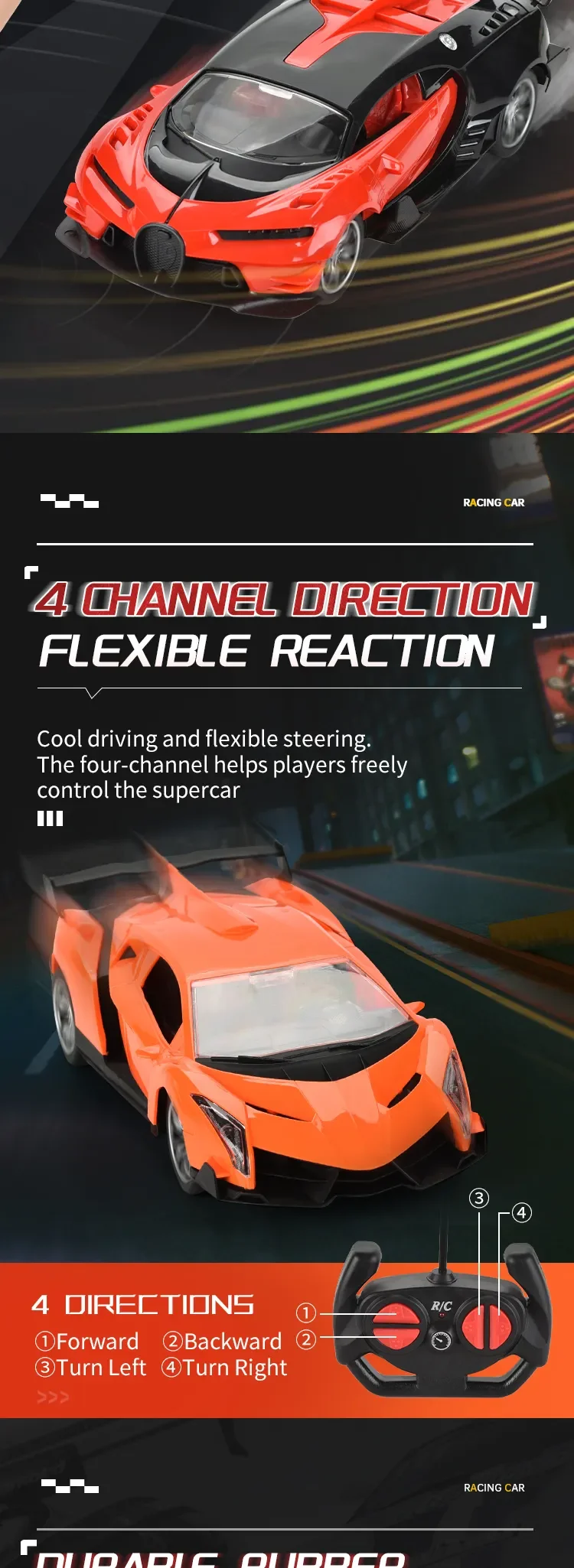 Rc Remote Control Car Electric Vehicle Sport Racing Toy Car Model One ...