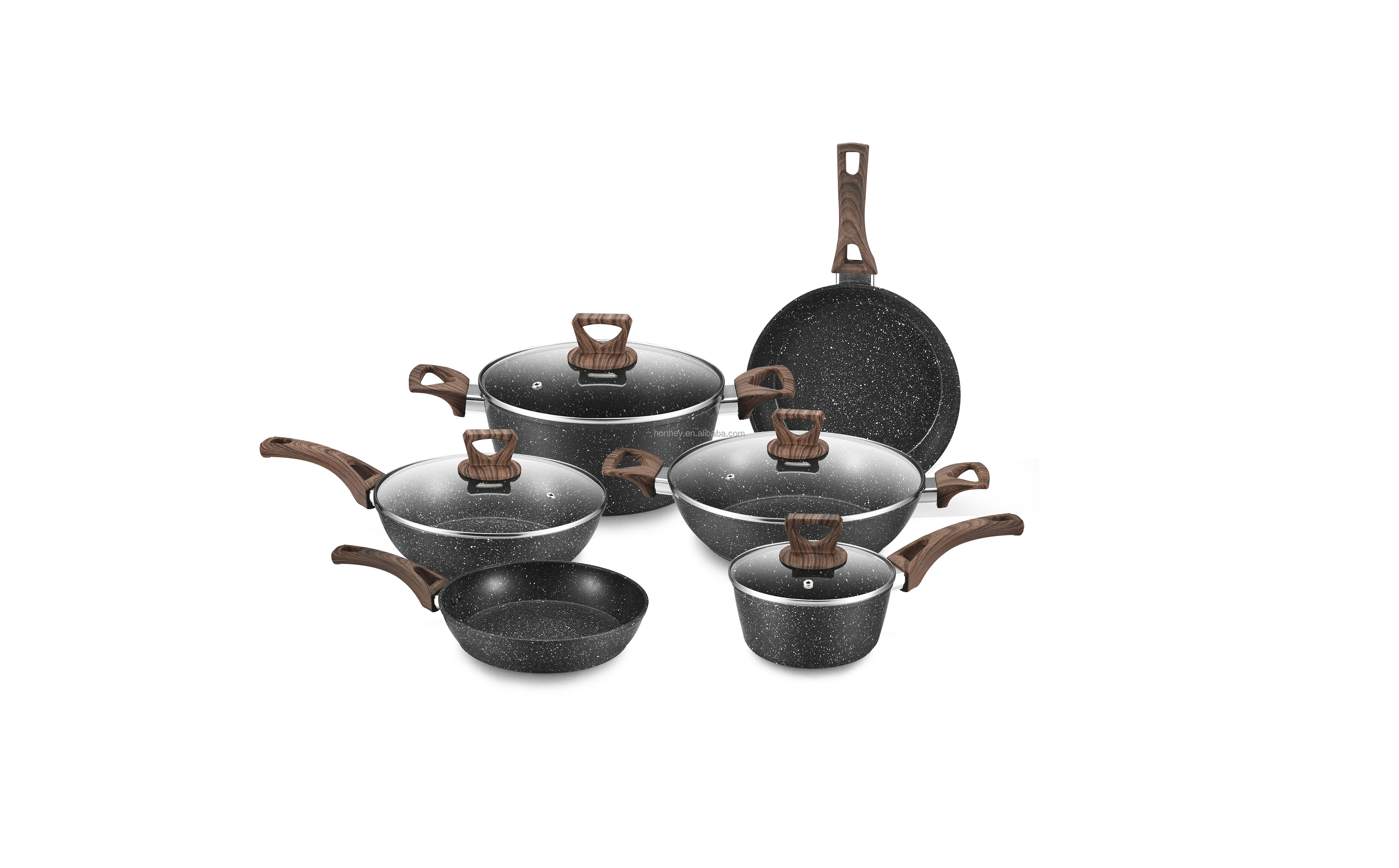 16pcsforged Aluminum Cookware Set Induction Bottom Nonstick Marble ...