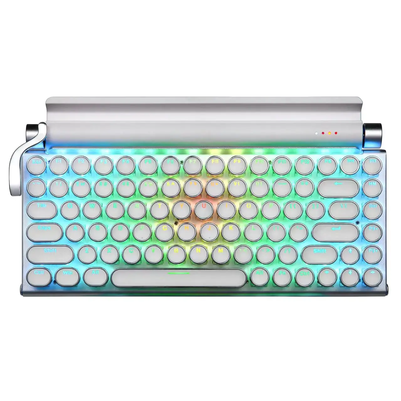 84 Keys Wired Mechanical Keyboard Punk Round Keycaps Typewriter Shape ...