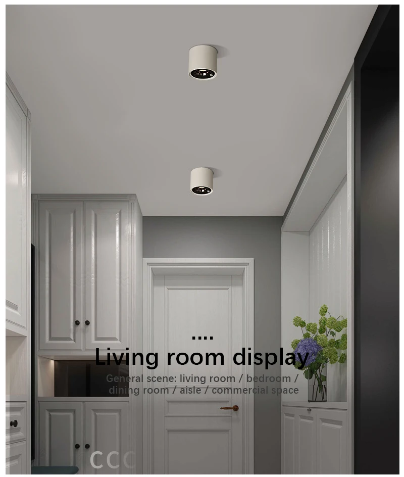 Surface Mounted Spotlight With Human Sensor Led Ceiling Lamp Cob Anti ...