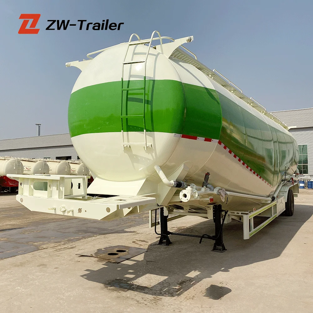 ZW Trailer Manufacturer's 3-Axle 30 Ton Bulk Cement Tanker Steel Semi ...