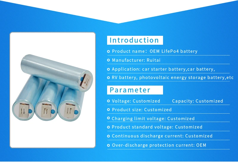 Ruitai 33140 Lifepo4 Battery Pack Cell Rechargeable 3.2v15ah Lithium ...