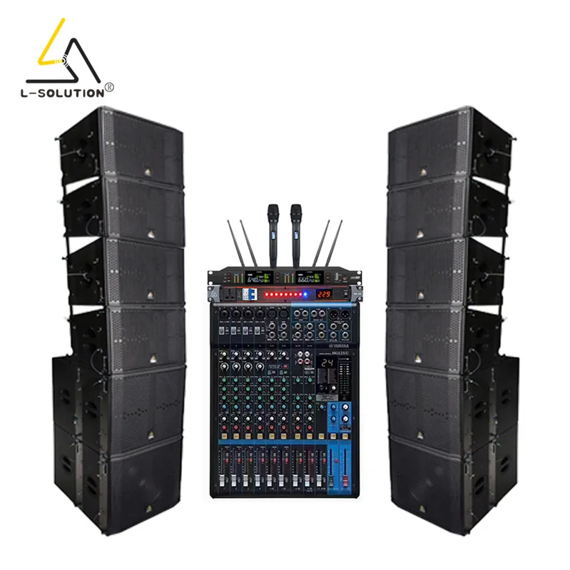 V12 12 inch line array speakers 18 inch power amplifiers processor ...