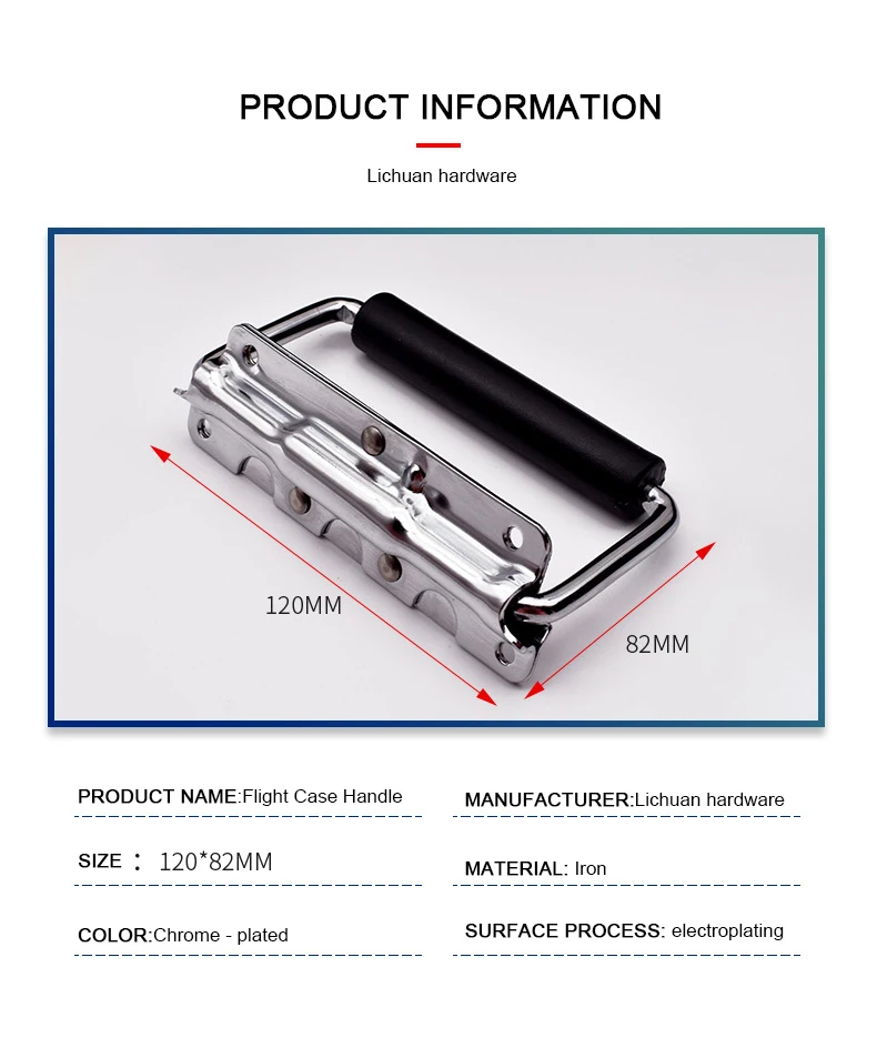 Black Heavy Duty Spring Flight Case Handle 1.2mm Medium Size Cabinet ...