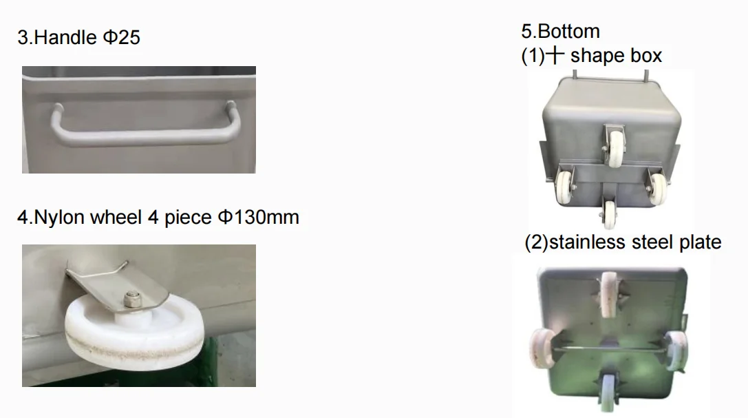 Industrial 200l Meat Processing Buggy Trolley Cart Factory Use Hopper ...