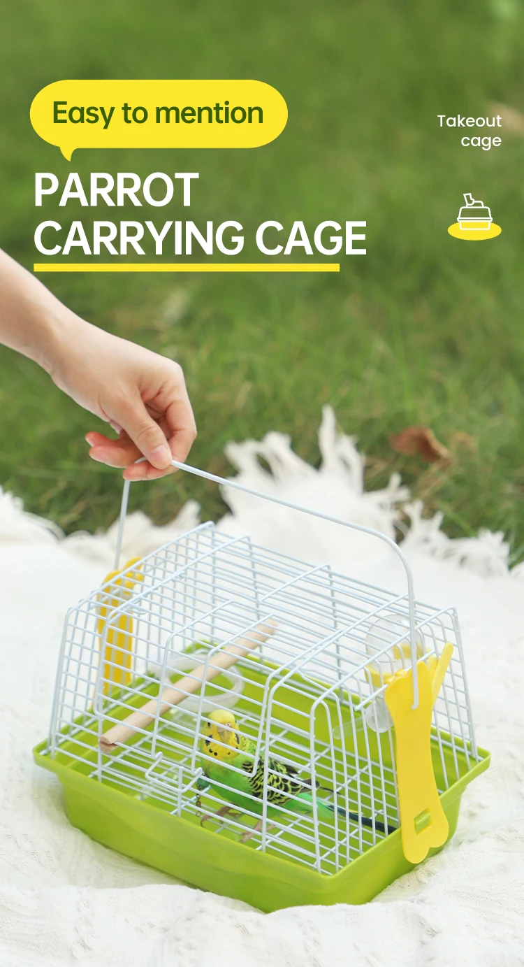 Wholesale Green Color Portable Bird Cage Parrot Lightweight Carrying ...