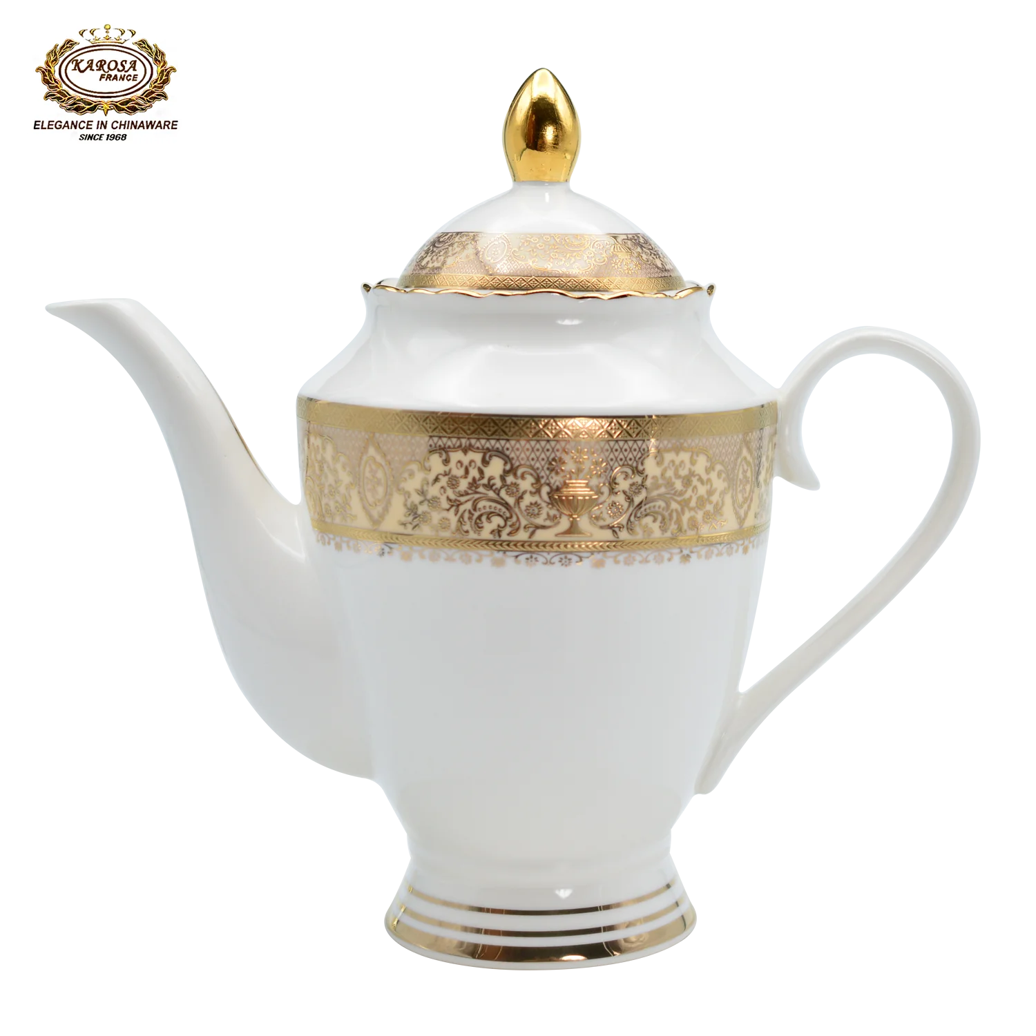 24K German Embossed Gold Bone China Dinner Set by KAROSA