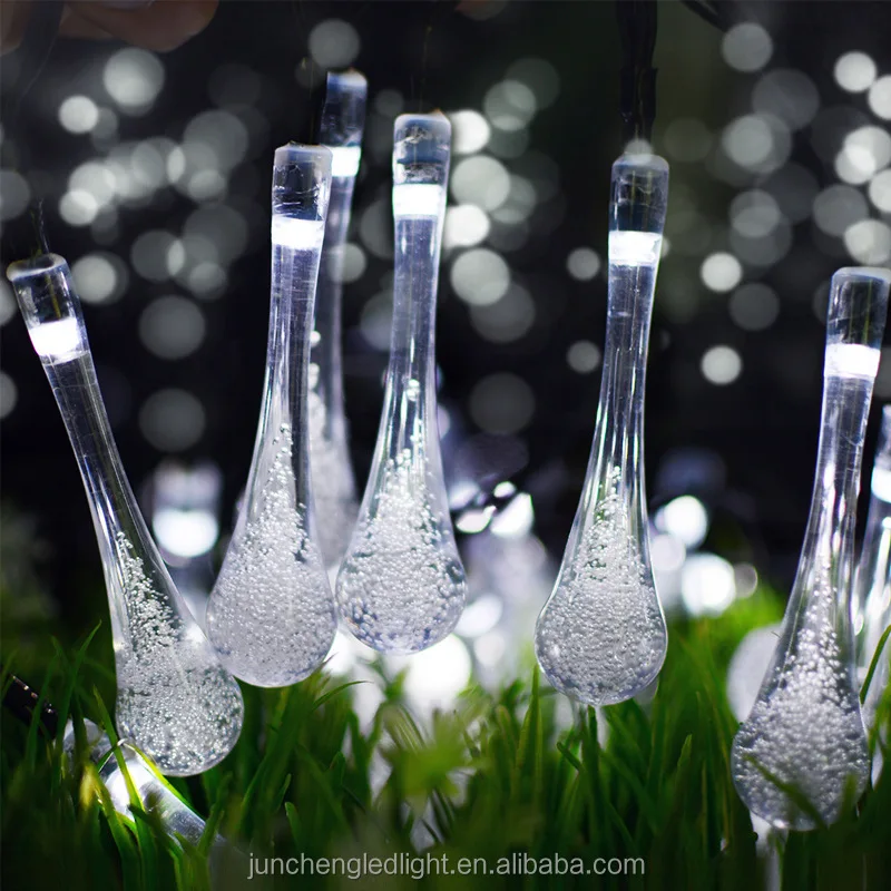 Outdoor Solar Fairy Light Water Drop Design 12M IP65 Waterproof Garland ...