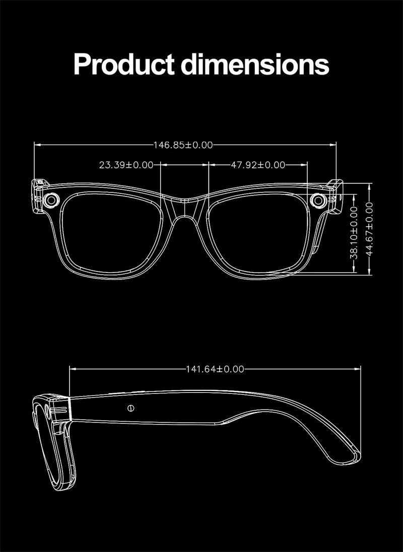 W600B AI Smart Glasses with Real-Time Translation 2K Camera Voice ...