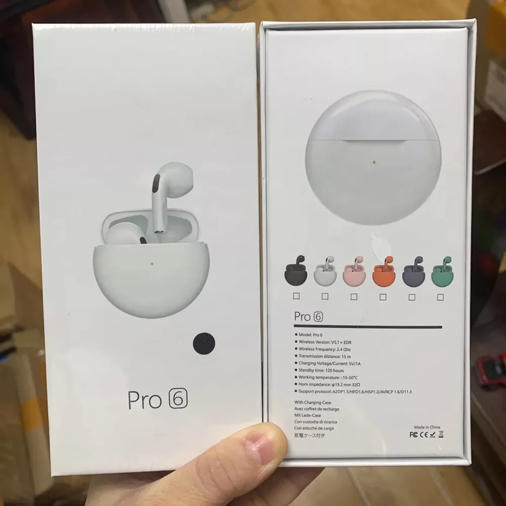 Tws Pro 6 Headphone Noise Cancelling Headset Sport Stereo Wireless ...