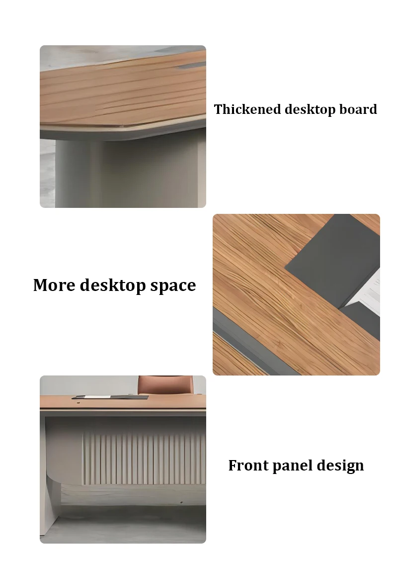 Luxury Wooden Scandinavian Mdf L-shape Tables Ceo Boss Executive Greyt ...