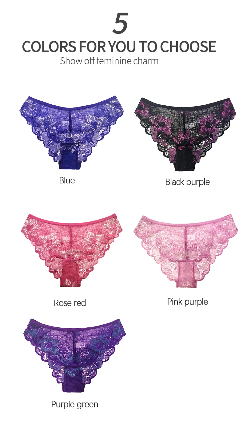 Customization Service Hot Style Mesh Women Underwear Womens Hollow Out Two Color Sexy Lace