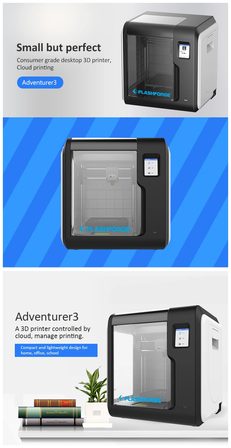 BR Stock Flashforge Adventure 3 AD 3 High Precision 3D Printers Home ...