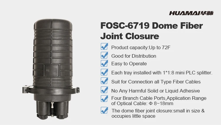 Huamai 12 24 48 96 144 192 288 Core Fiber Optic Splice Closure Dome ...