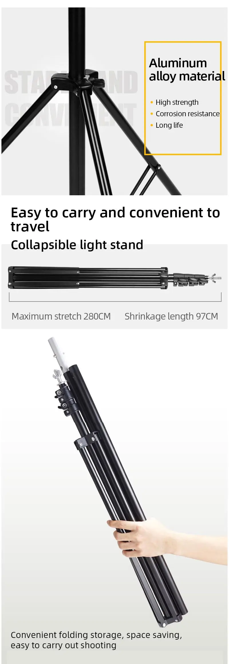 Background Extendable Back Drop Bracket Frame Aluminium Backdrop Tripod ...