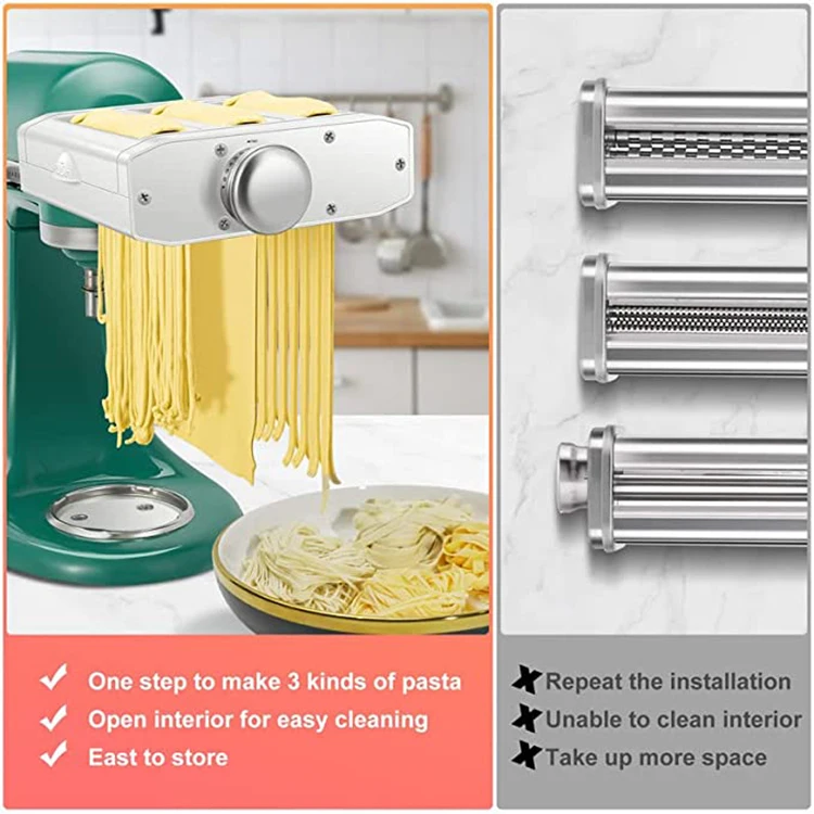 Amzchef Kitchenaid Stand Up Mixers Thickness Adjustment Pasta Maker ...
