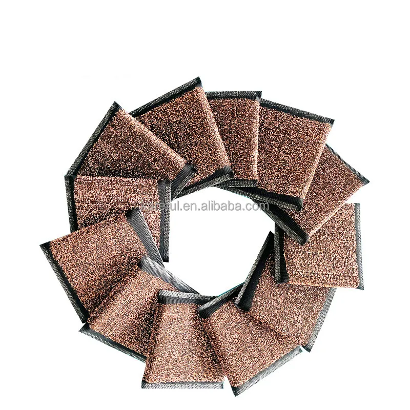 Metallic Brass Wire Sponge Scourer - Antibacterial & Durable