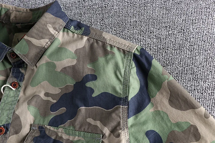 Hot Sale Long Sleeve Cargo Shirt for Men - Cotton Camouflage Uniforms ...