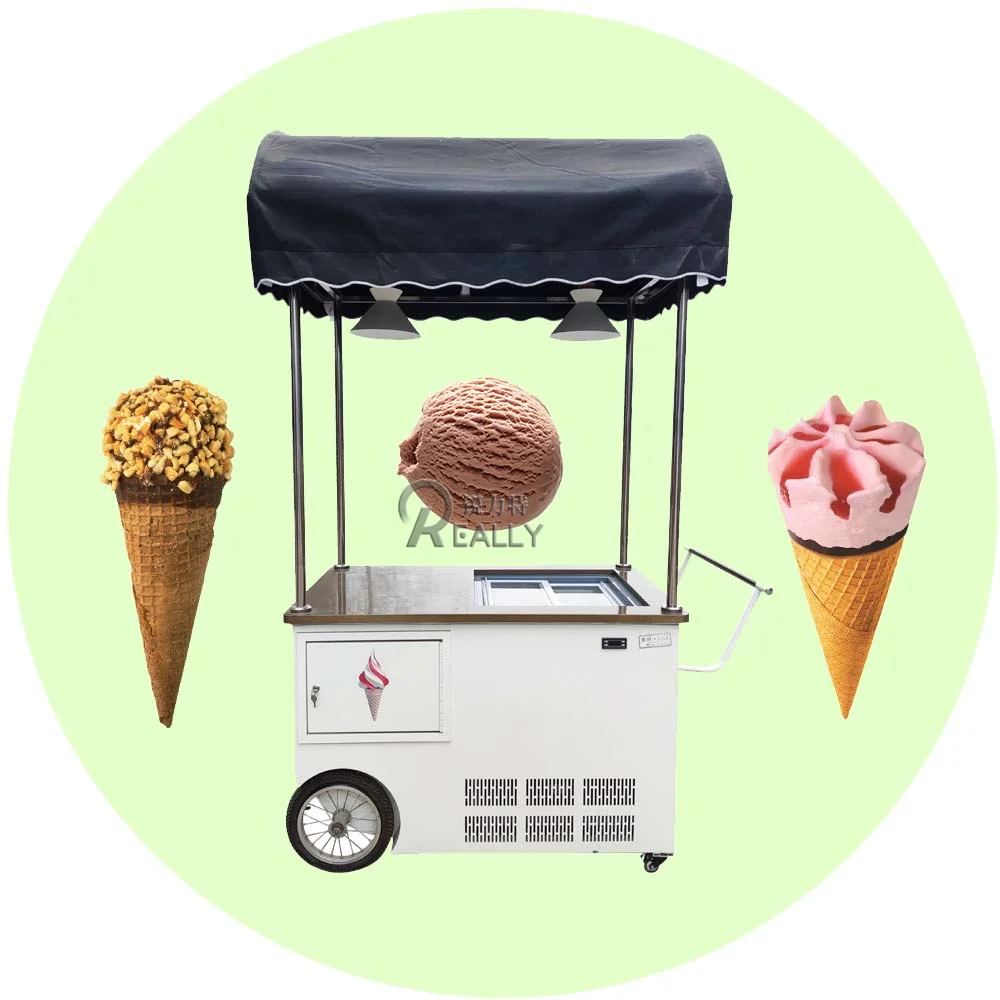 Mini Food Cart Ice Cream Freezer Cabinet Kiosk Ice Cream Cart Ice Cream ...