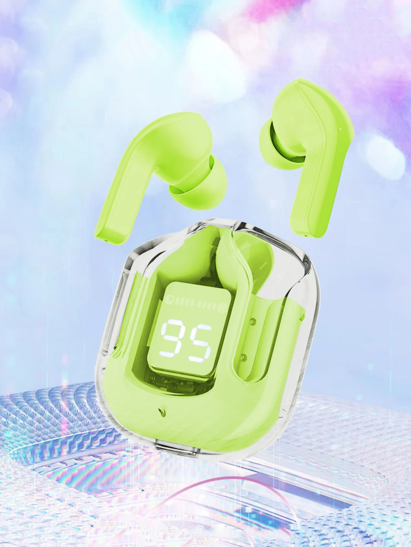 Wireless Headset Air31 Transparent Earphones Led Digital Display Stereo ...