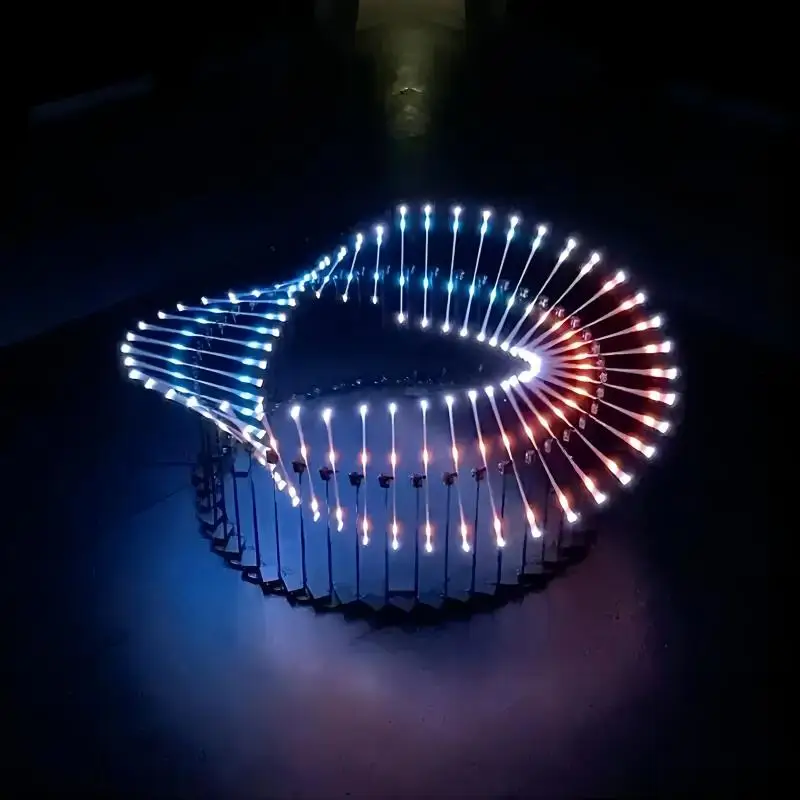 Kinetic Led Light Art Installations Dynamic Design Flux Flipping Rod ...