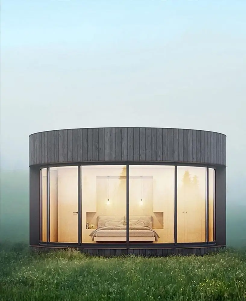 Prefab Round Design House Hotel Accommodation Movable Luxury - Buy ...