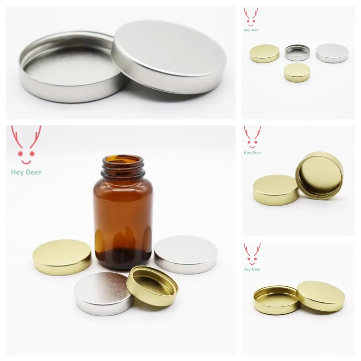 38-400 Gold Smooth Unishell Metal Cap - Closure Type Screw-on