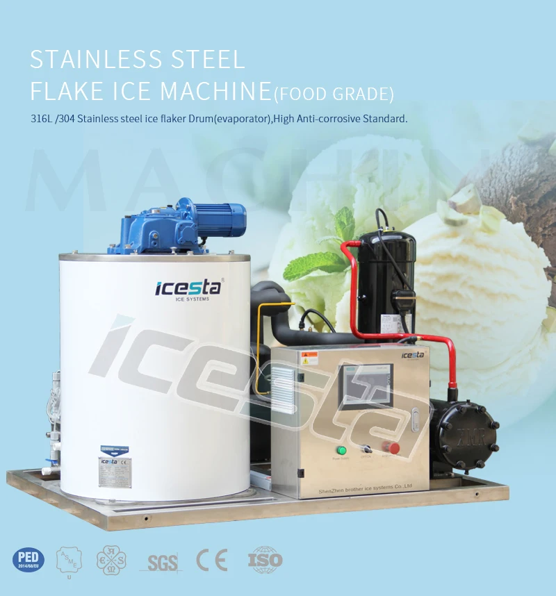 ICESTA Automatic Edible Ice Flake High Productivity Long Service Life ...