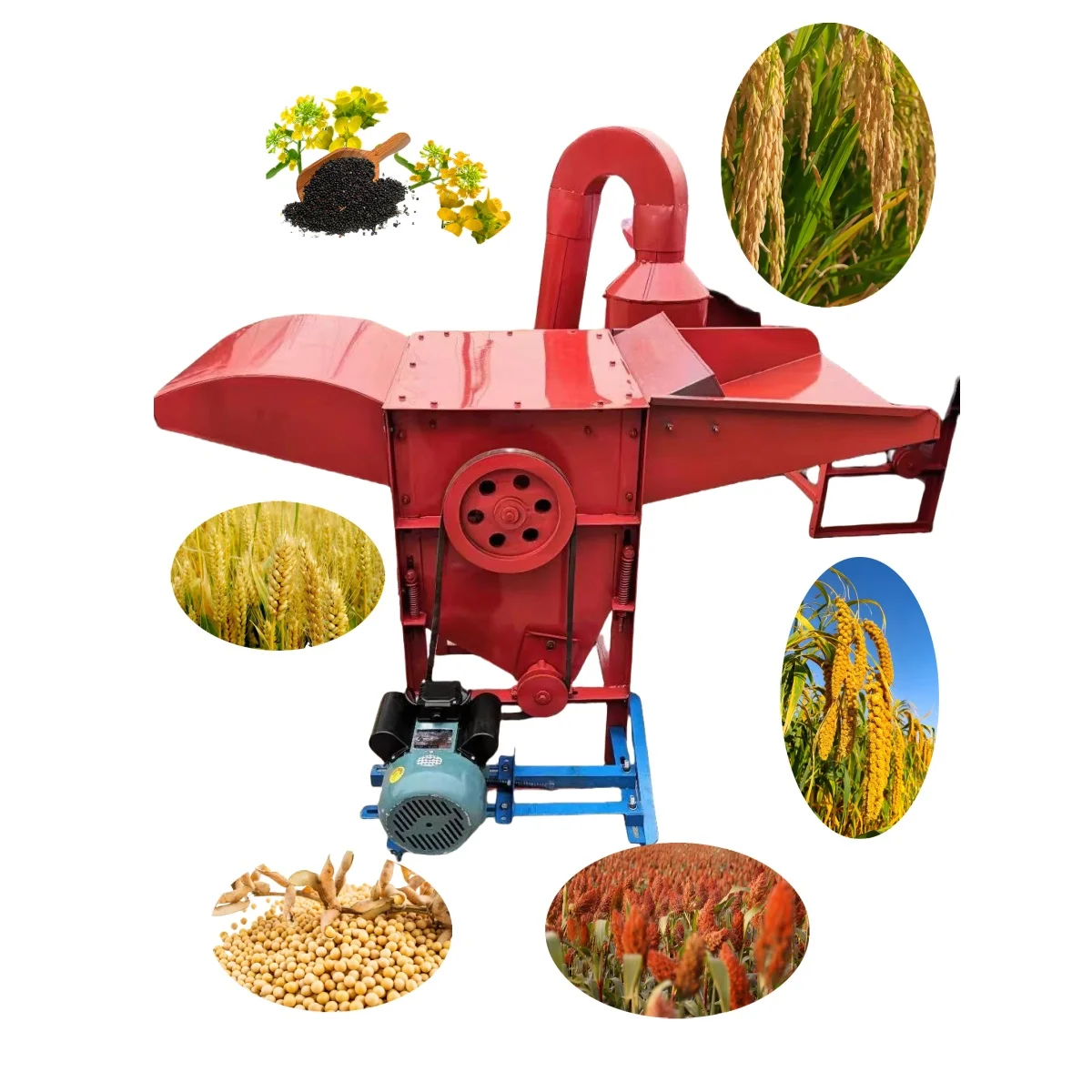Multifunctional Threshing Machine for Rice,wheat ,millet Sorghum Soya ...