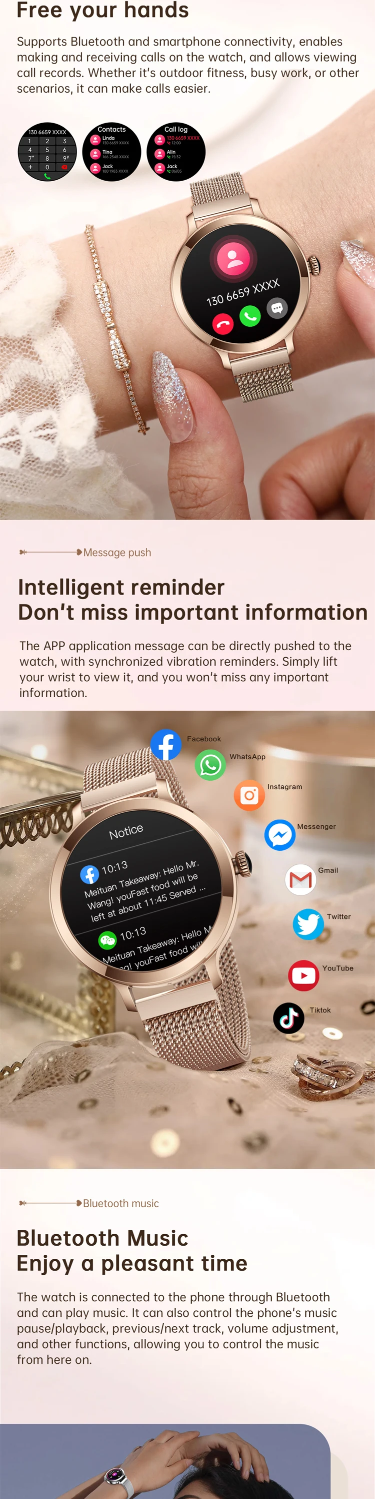 Women Small Amoled Display Smartwatch For Women Fitcloud Pro Custom ...