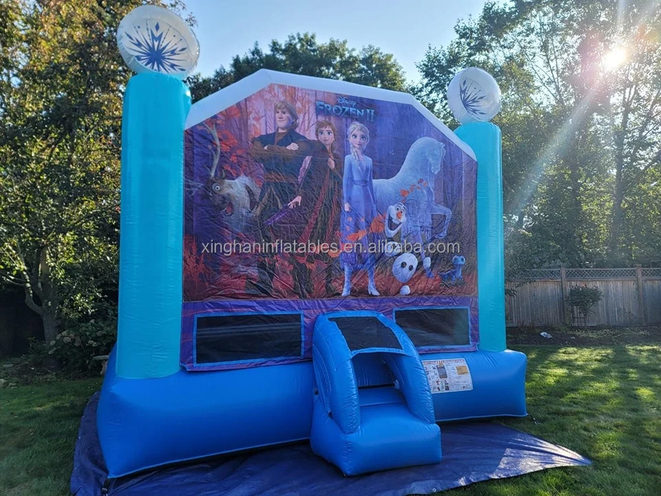Top Selling Bounce House Bouncy Castle pink and Blue Frozen Inflatable ...
