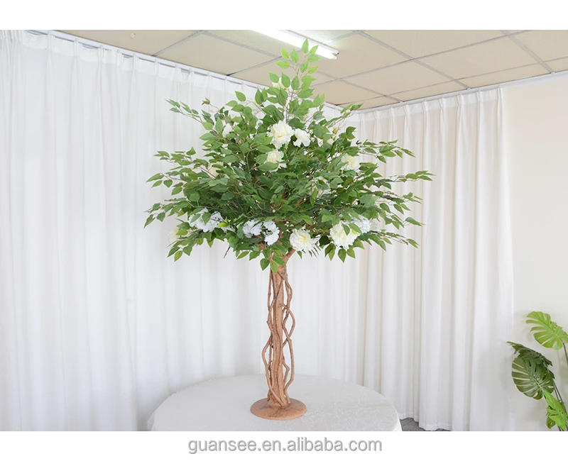 Wedding Centerpieces Decoration Green Ficus Leaves Artificial Banyan ...