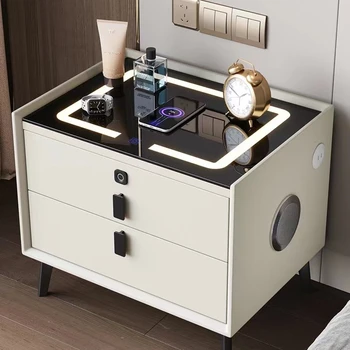 Smart Bedside Table Solid Wood Multifunctional Wholesale Three-color ...