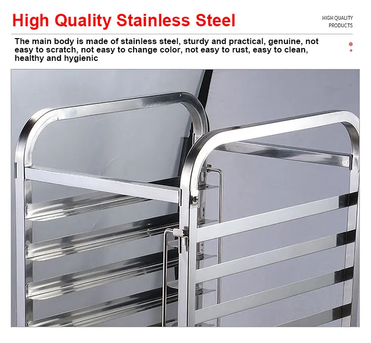Custom Size Stainless Steel Bakery Trolley Bread Cooling Rack Trolley ...