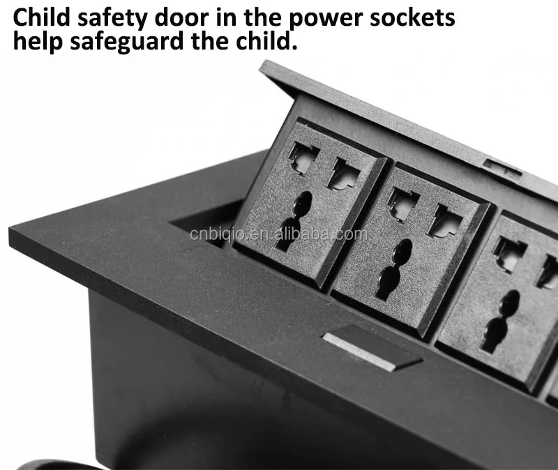 Biqio Desk Mounted Hidden Tabletop Power Outlet Table Socket Box With 3 ...