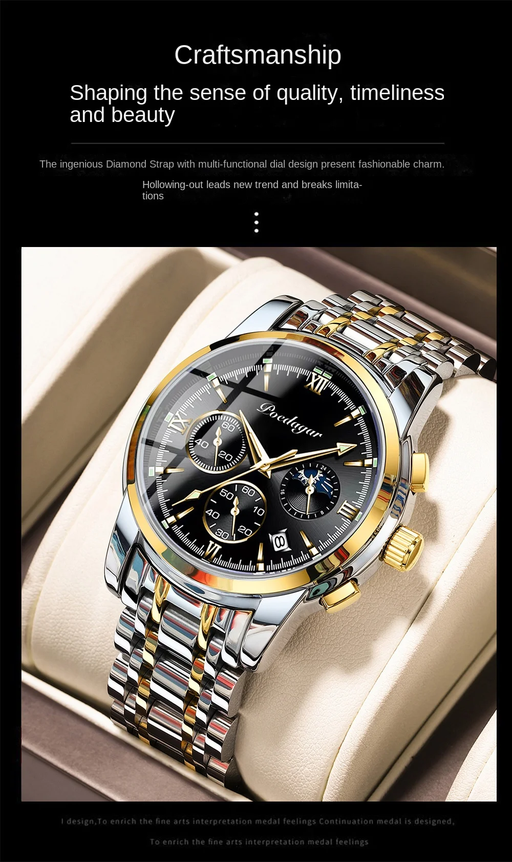 Multi-functional Men's Watch Luminous Waterproof Quartz Watch Men's ...