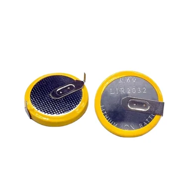 Lir2032 3.7v 40mah Lithium Coin Cell With Solder Tabs 3.6v Li-ion ...