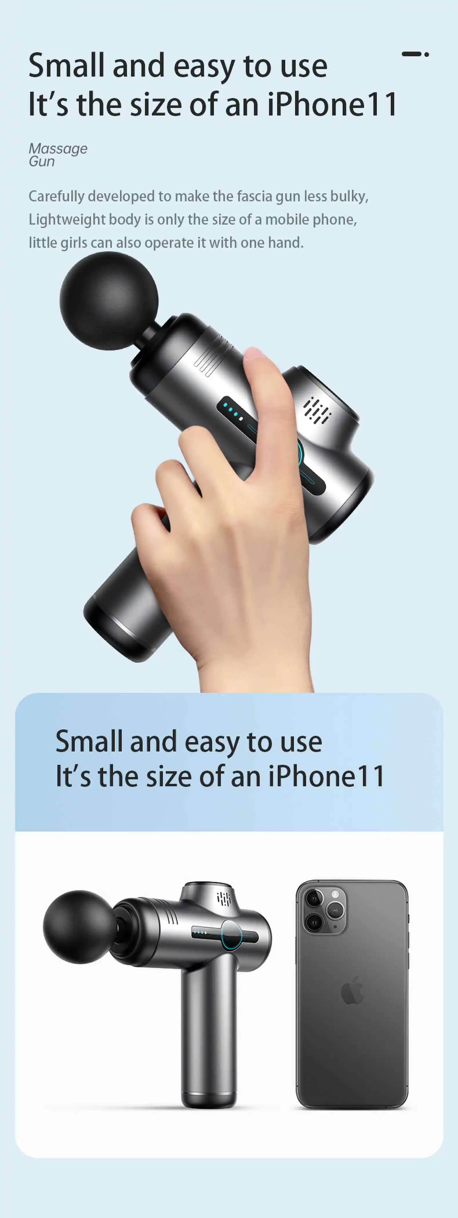 Pro Mini Massage Gun Deep Tissue Percussion Vibration Fitness Fascia ...