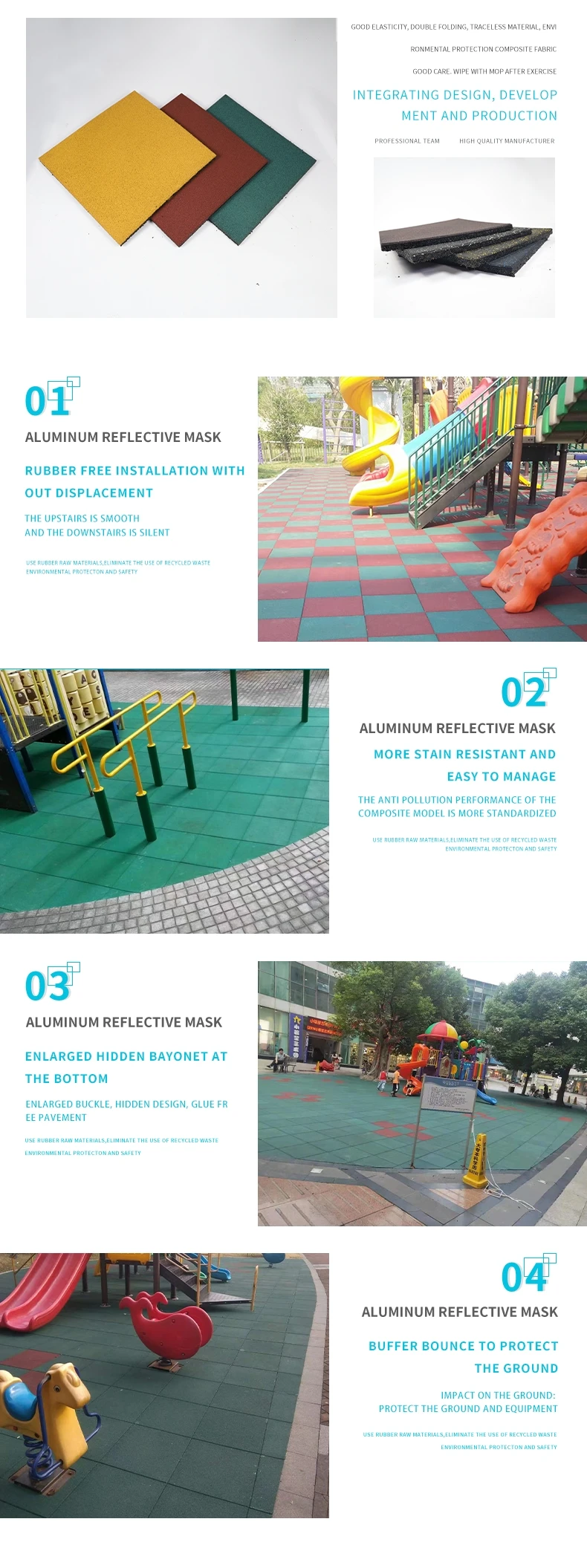 Outdoor Safety Height Rubber Flooring Playground Rubber Mats - Buy ...