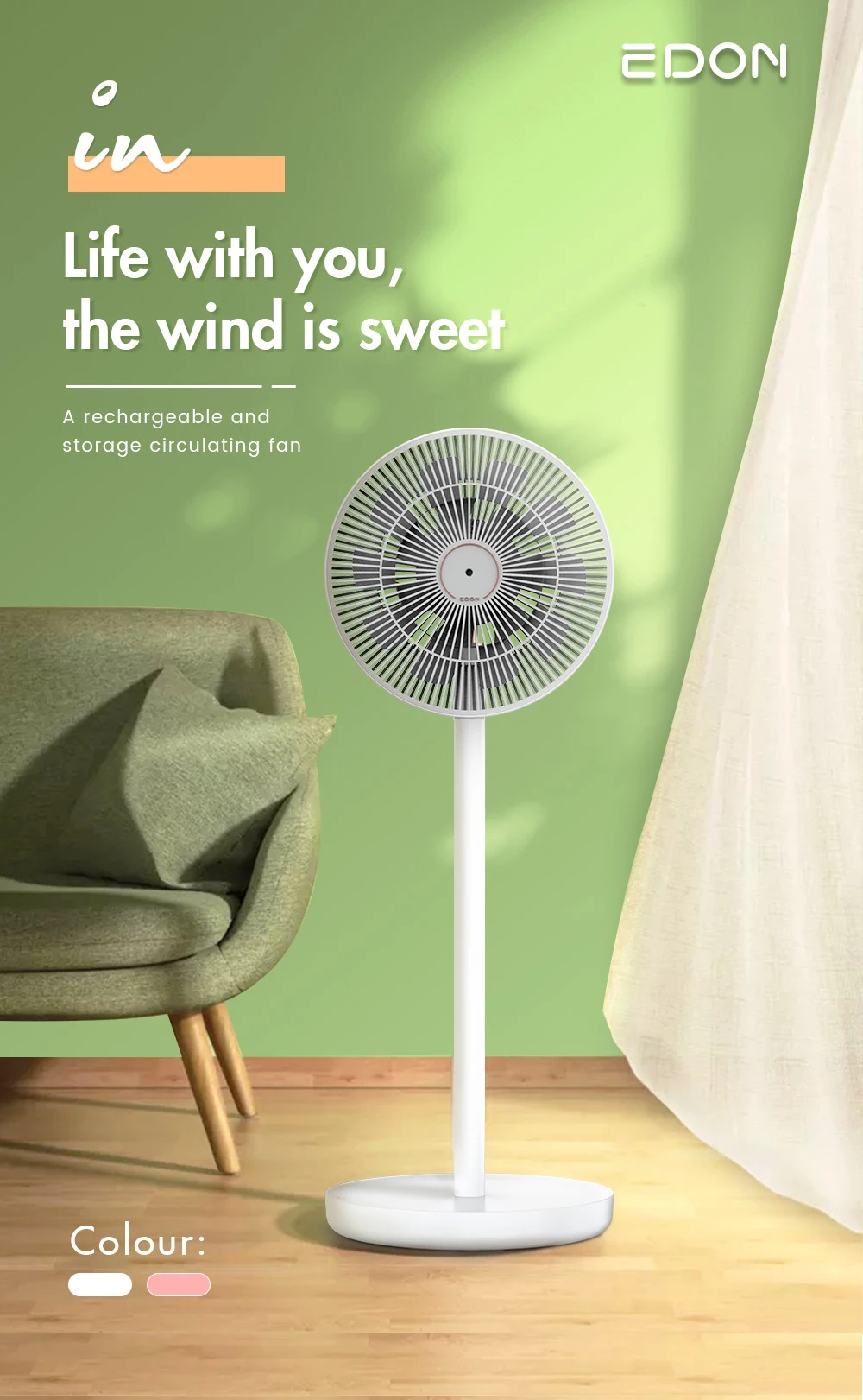 Modern Retractable Oscillating Foldable Rechargeable Pedestal Home Led ...