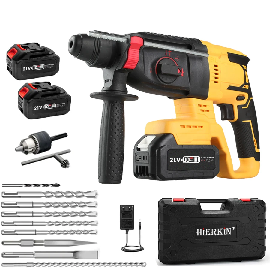 21v 3ah Lithium Battery 1500w Motor Electric Hammer Drill Perforator ...