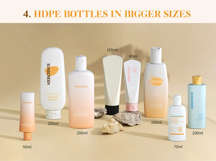 Custom Cosmetic Packaging Oval Empty Plastic Sunscreen Bottle 50ml ...