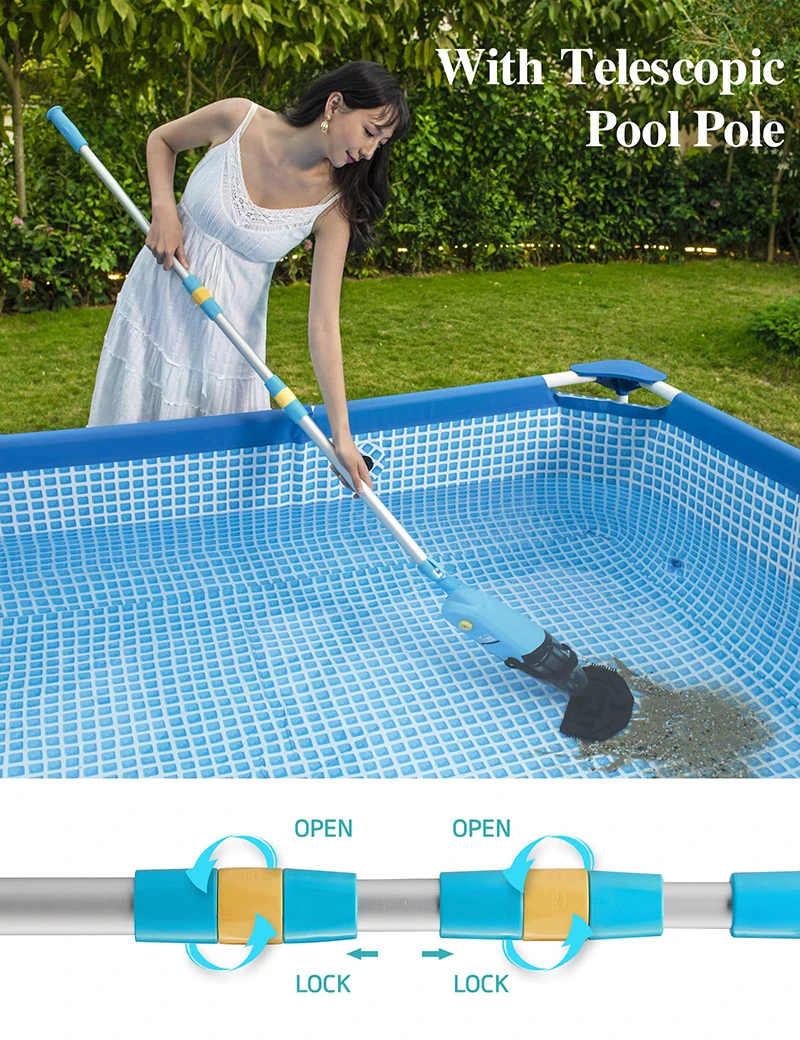 Cordless Vacuum Cleaner Handheld Rechargeable Spa Suction Swimming Pool ...