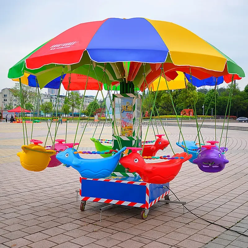 Custom Amusement Park Rides Rotating Flying Chair Merry Go Round Kids ...