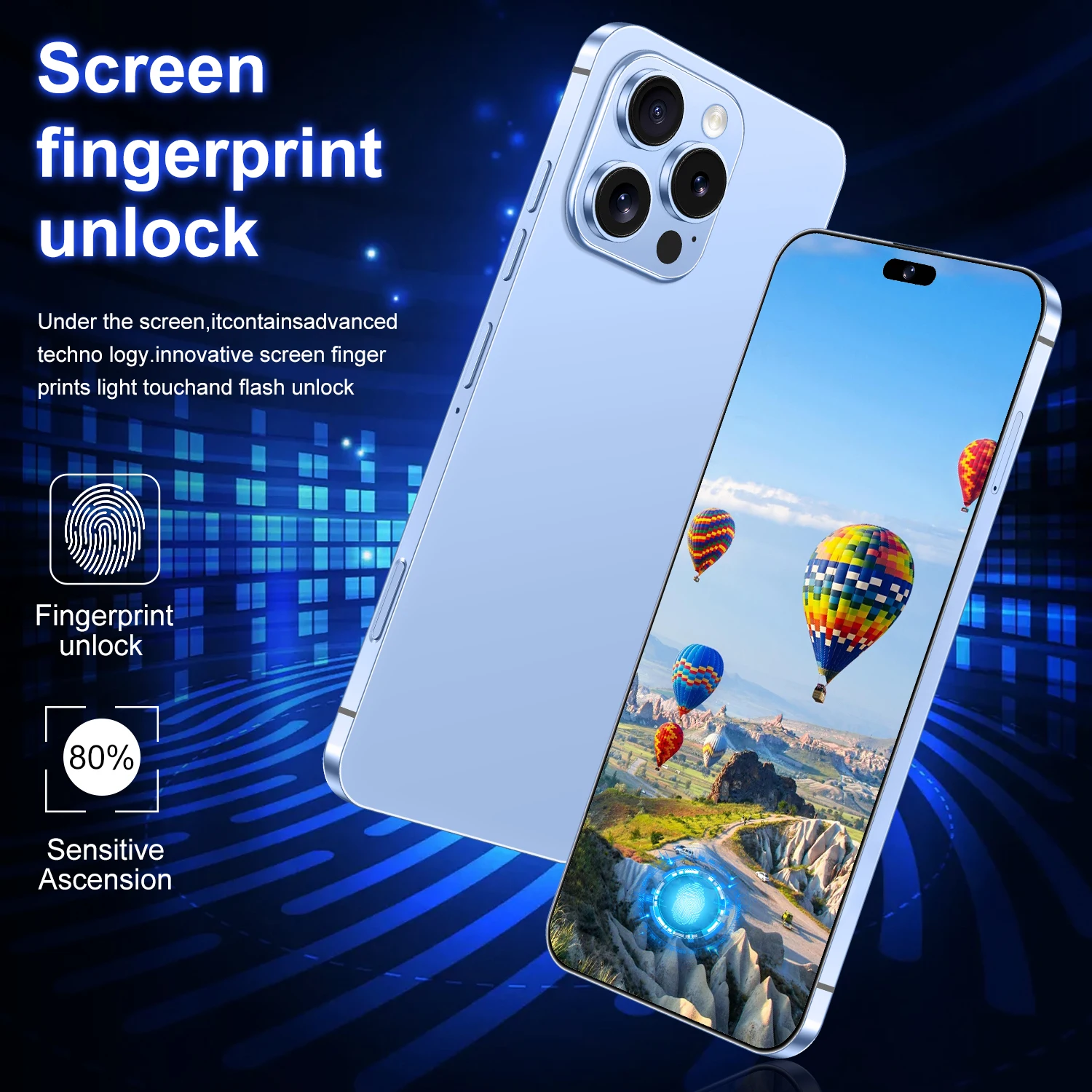 Original I16 Phone 16 Pro Max 7.3inch - Unlocked Smartphone