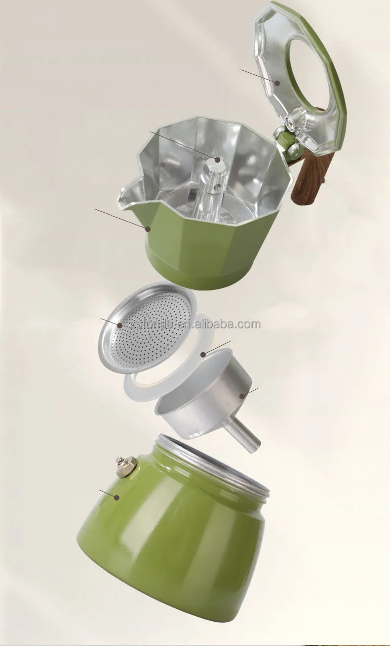 2cups Aluminum Espresso Maker Cafetera Moka Pot 100 ml Italian Coffee ...