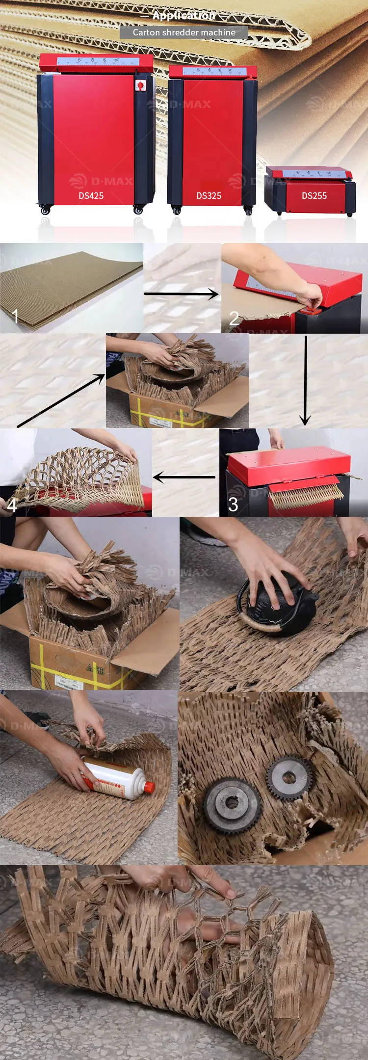 Recyclable Waste Carton Box Cutter Kraft Paper Expanding Shredding ...