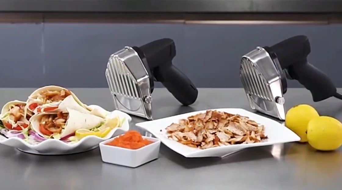 Automatic Battery Gyro Shawarma Doner Kebab Slice Knife