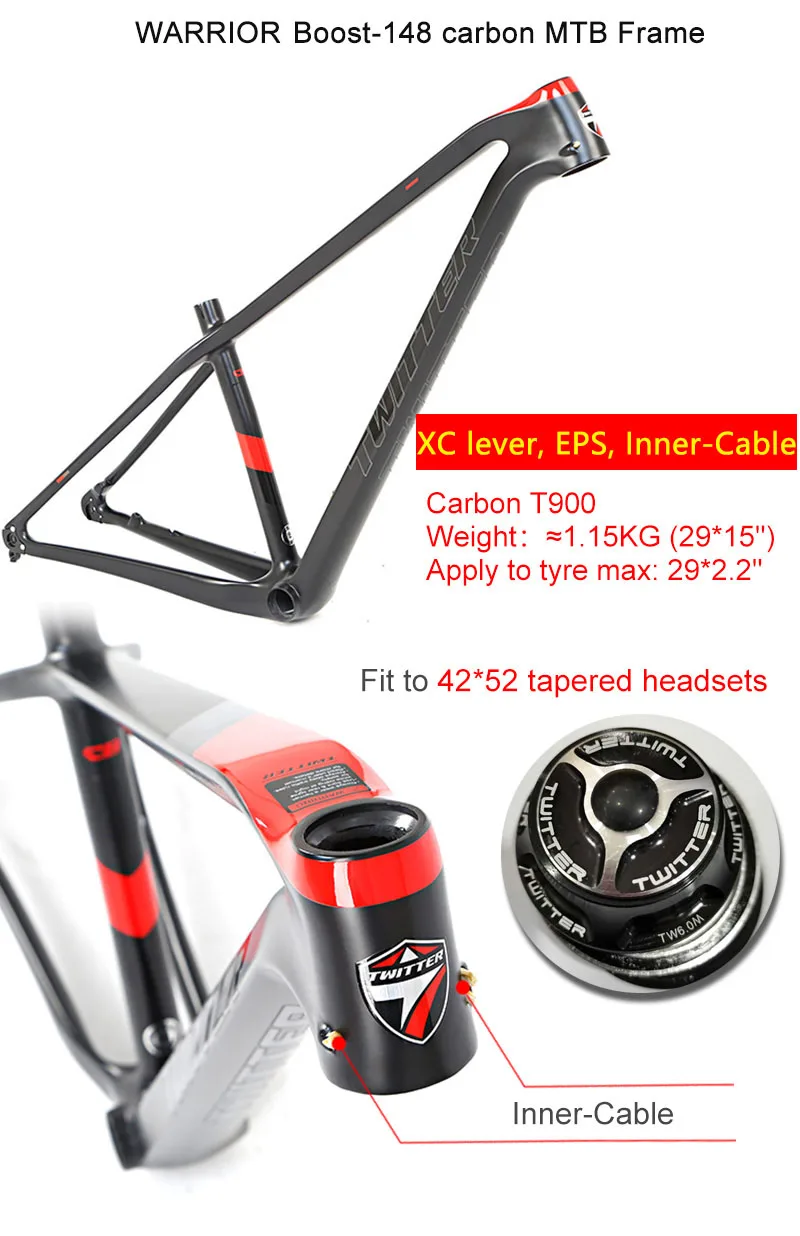 China Hardtail Super Light Mtb Carbon Frame 29er Frame Twitter Carbon ...